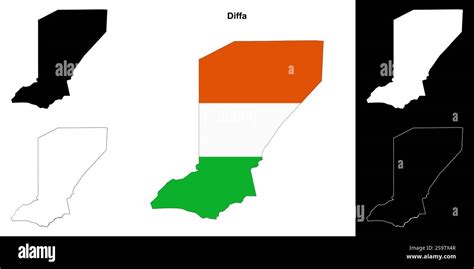 Diffa Region Outline Map Set Stock Vector Image And Art Alamy