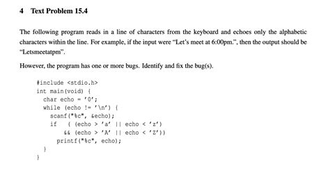 Solved The Following Program Reads In A Line Of Characters