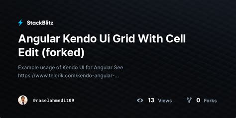 Angular Kendo Ui Grid With Cell Edit Forked StackBlitz