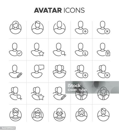 Ilustración De Conjunto De Iconos De Avatar Colección De Símbolos De