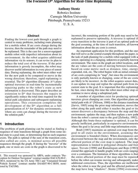 The Focussed D Algorithm For Real Time Replanningword文档在线阅读与下载无忧文档