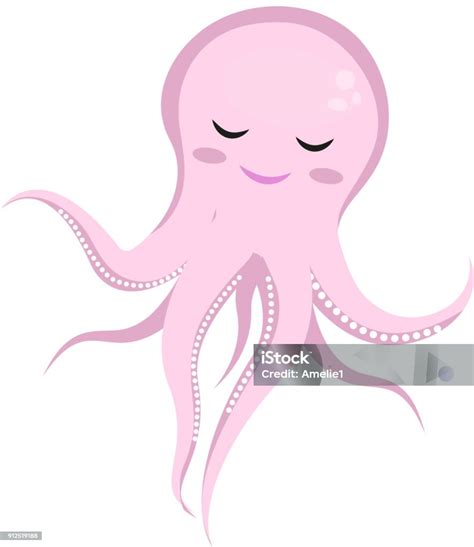 귀여운 문 어 말 아이콘 평면 만화 스타일 흰색 배경에 고립 벡터 일러스트입니다 0명에 대한 스톡 벡터 아트 및 기타 이미지 0명 디자인 물 Istock