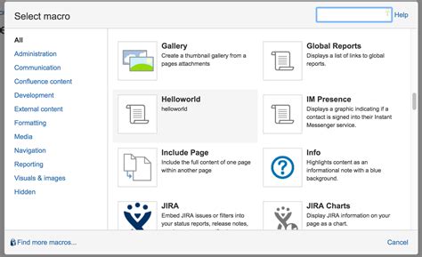 Create A Confluence Hello World Macro