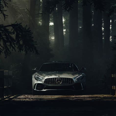 2048x2048 Mercedes Benz Amg Gt Forest Ipad Air Hd 4k Wallpapers Images