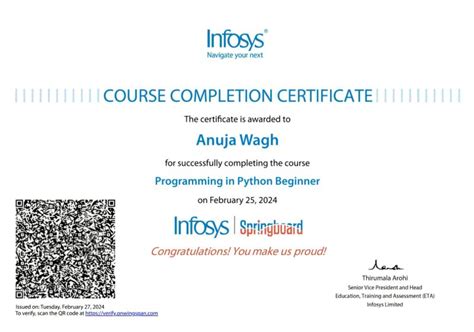 Anuja Wagh On Linkedin Completed Programming In Python Beginner
