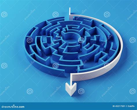 Solved Maze Puzzle Stock Illustration Illustration Of Escape 45217501