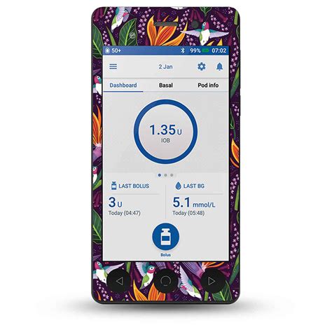 Expressionmed Omnipod Dash Decorative Sticker Hummingbird Pimp My