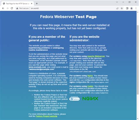 Fedora 37 Nginx Install Server World