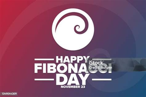 해피 피보나치의 날 11월 23일 휴일 개념 배경 배너 카드 텍스트 비문이있는 포스터용 템플릿 벡터 Eps10 그림입니다 피보나치 무늬에 대한 스톡 벡터 아트 및 기타