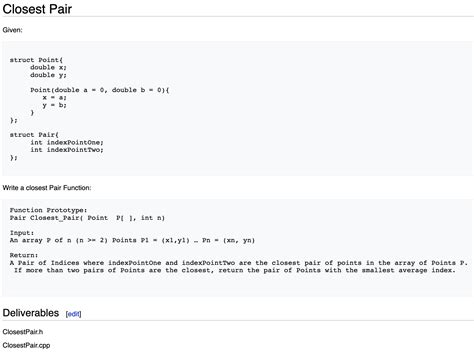 Solved Closest Pair Given Struct Point Double X Double