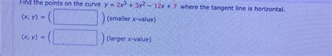 solved find the points on the curve y 2x3 3x2 12x 7 ﻿where