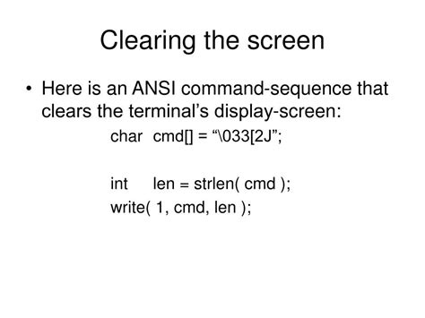 Ppt Ansi Command Sequences Powerpoint Presentation Free Download Id1196793