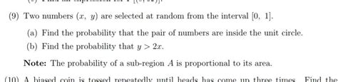 solved 9 two numbers x y are selected at random from the