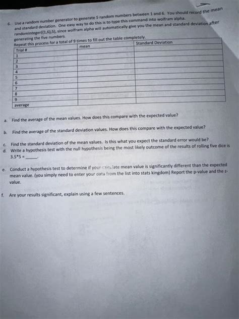 Solved Use A Random Number Generator To Generate Random Chegg