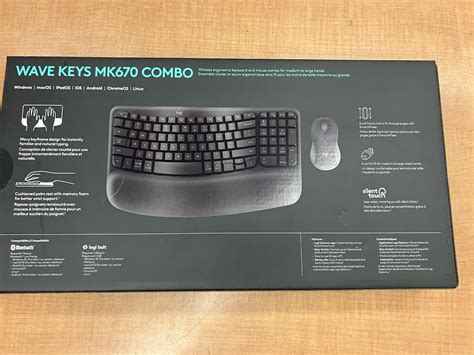 Logitech Wave Keys Mk670 Combo Ergonomic Wireless Keyboard And Mouse Bundle 97855191571 Ebay