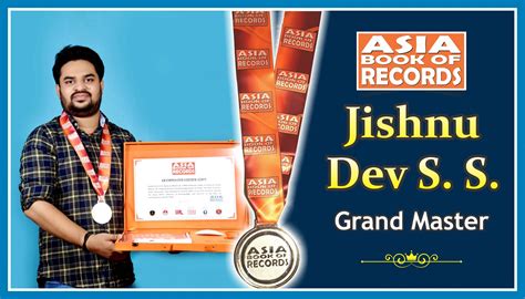 Grand Master Jishnu Dev S S Asia Book Of Records