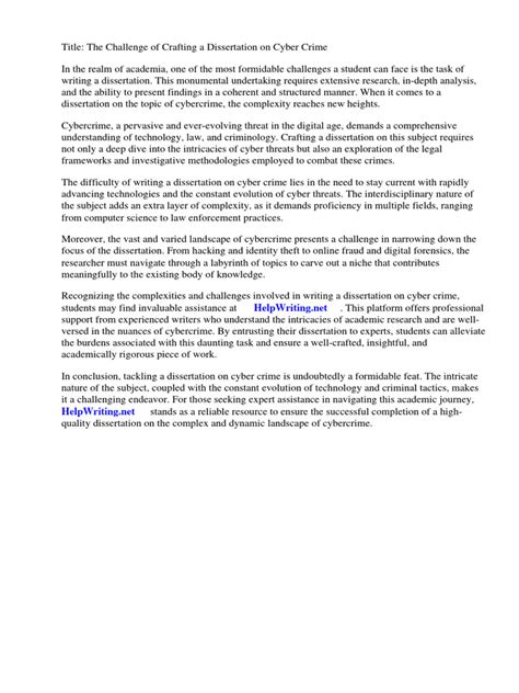 Dissertation Cyber Crime Download Free Pdf Cybercrime Computer