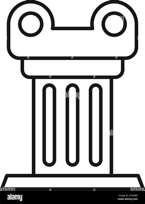 This Simple And Elegant Line Art Icon Represents An Antique Column
