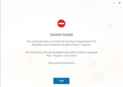 You Must First Uninstall Autodesk Vault Language Pack When Installing Autodesk Vault
