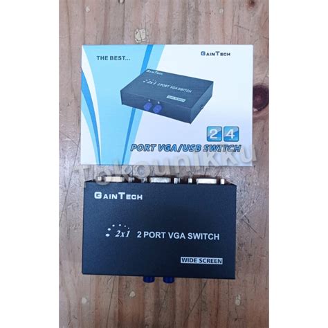 Jual Gaintech 2 Port Vga Switch Switcher Vga 2 Input 1 Output
