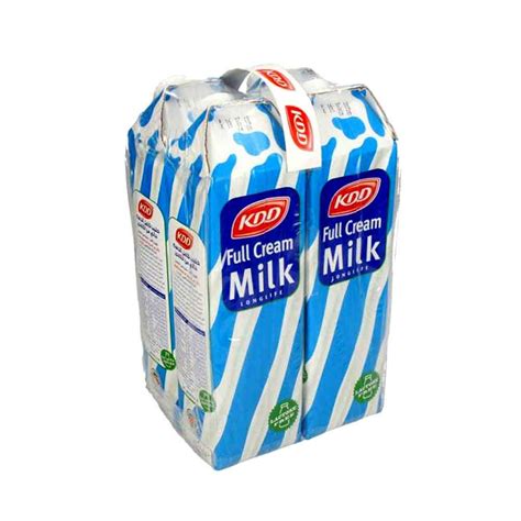 Kdd Lactose Free Full Cream Long Life Milk 1 Litre Pack Of 4