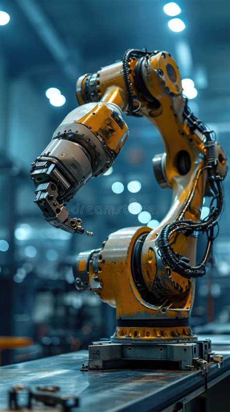 Automated Robot Arm On Production Line In Industial Factory Stock Illustration Illustration Of