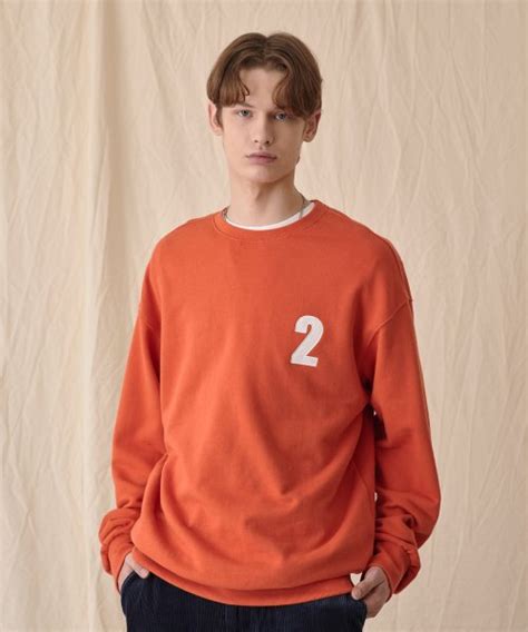 레투le2 2로고 스웻셔츠 오렌지 사이즈 And 후기 무신사