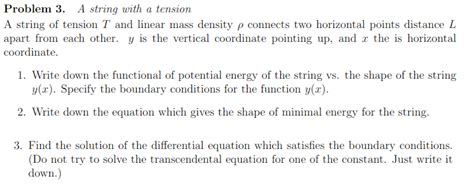 Problem 3 A String With A Tension A String Of Chegg Com