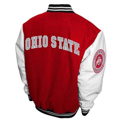 Full Snap Scarlet Ohio State Buckeyes Graduate Varsity Jacket