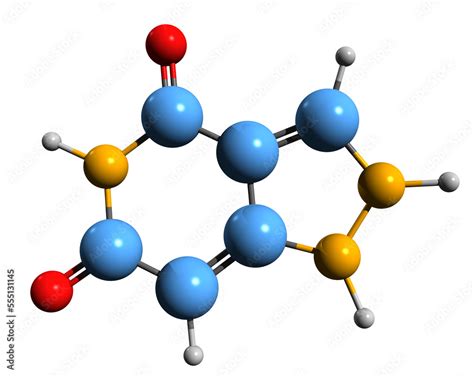 3d Image Of Oxipurinol Skeletal Formula Molecular Chemical Structure
