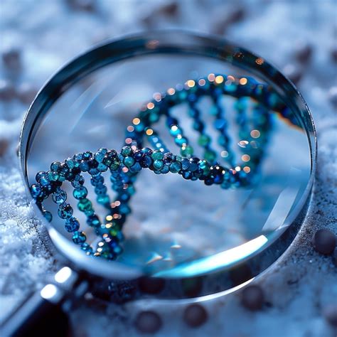 Premium Photo Microscope View Of Dna Structure Strain Helix Genetics And Medical Science Human