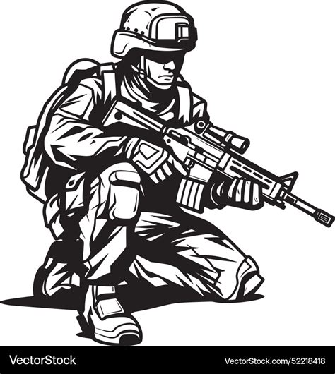 Deadly Precision Tactical Warrior Emblem In Black Royalty Free Vector