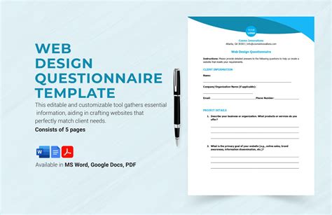 Editable Questionnaire Templates In Pdf To Download