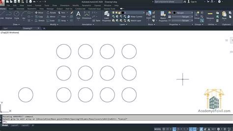 دستور array در اتوکد زیر ذره بین فیلم آکادمی عمران