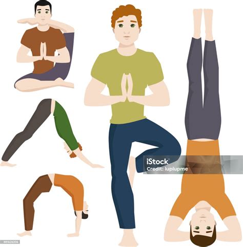 요가 자세 망 문자 클래스 명상 남성 농도 인간의 평화 라이프 스타일 벡터 일러스트 레이 션 개념에 대한 스톡 벡터 아트 및 기타 이미지 Istock