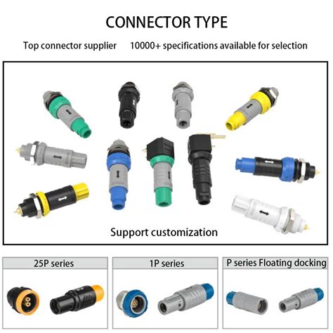 P Series Push Pull Self Lathing Plastic Connector With Wire Harness For Testing Reunion Connector