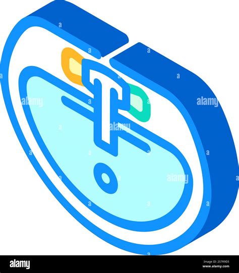Sink Top View Isometric Icon Vector Sink Top View Sign Isolated