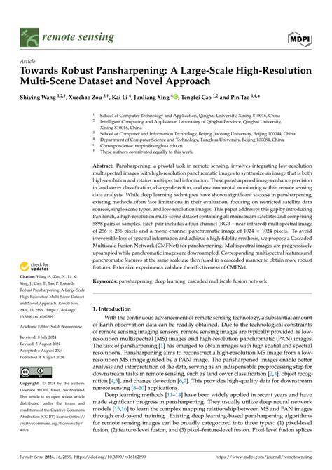 Pdf Towards Robust Pansharpening A Large Scale High Resolution Multi Scene Dataset And Novel