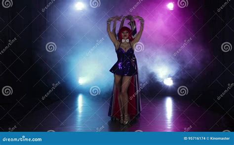 Go Go Girls Dance Together On Scene In Night Club Stock Footage Video