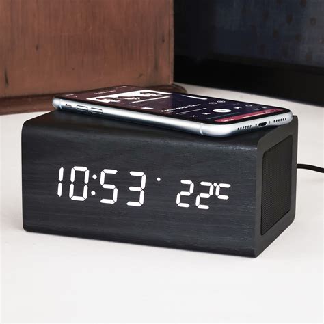 Wireless Charging Alarm Clock With Bluetooth Speaker Jadco Time