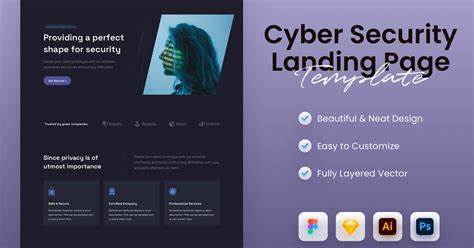 Cyber Security Landing Page Template Websites Ux And Ui Kits Ft Cyber And Dark Envato