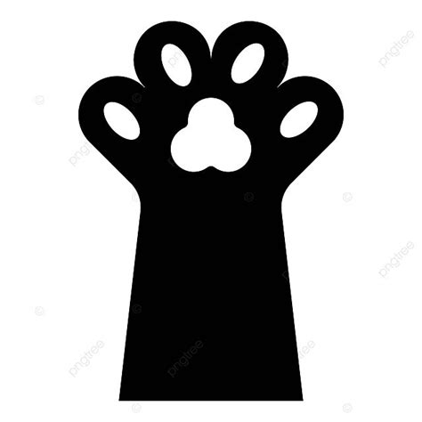 Flatstyle Vector Illustration Of A Blackcolored Cat Paw Pet Concept