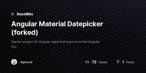 Angular Material Datepicker Forked Stackblitz