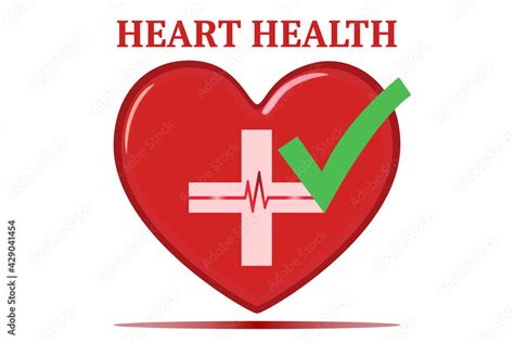 Heart Health Illustration Vector Isolated On White A Red Heart