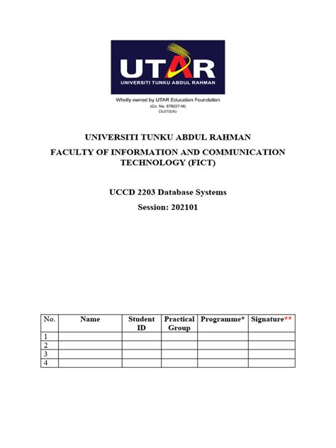 Uccd2203 Database System Assignment Pdf Oncology Intensive Care Unit