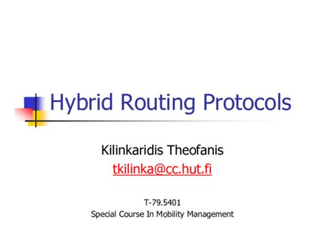 pdf hybrid routing protocols special course in mobility management