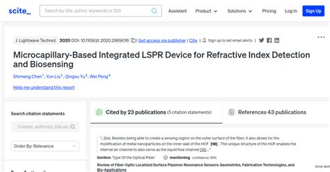 Microcapillary Based Integrated Lspr Device For Refractive Index