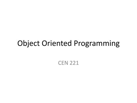 Ppt Object Oriented Programming Powerpoint Presentation Free