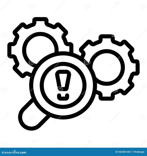 Defective Gear System Icon Outline Vector Quality Control Stock Vector