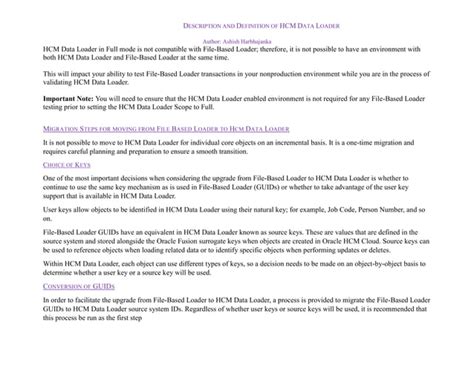 Description And Definition Of Hcm Data Loader Pdf